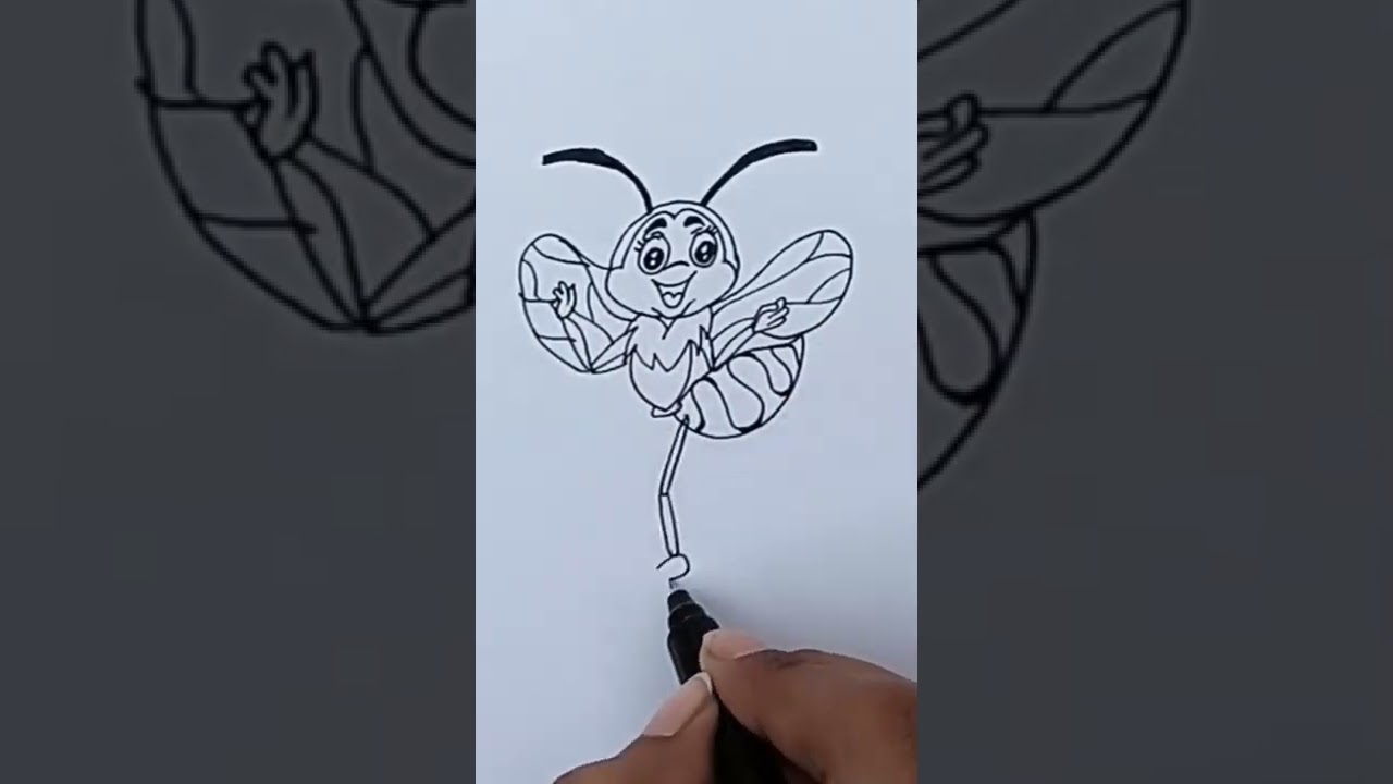 let's draw a cute fly|cute wasp drawing #cuteart #colourfuldrawing # ...