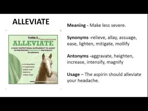 Vocabulary Made Easy Meaning of Alleviate, Synonyms, Antonyms and its ...