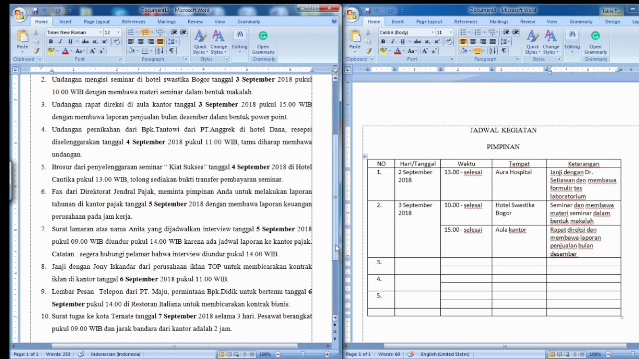 Cara Menyusun Jadwal Kegiatan Pimpinan - YouTube