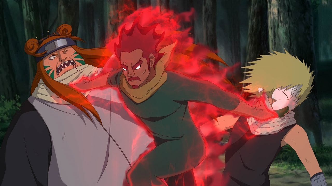 Maito Dai abre las 8 PUERTAS INTERNAS vs los 7 ESPADACHINES | Naruto ...