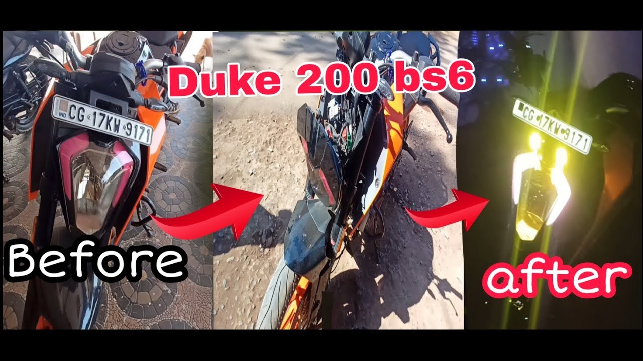 Fog lights instilling Duke 200 bs6 #vlog #modification #fog lights # ...