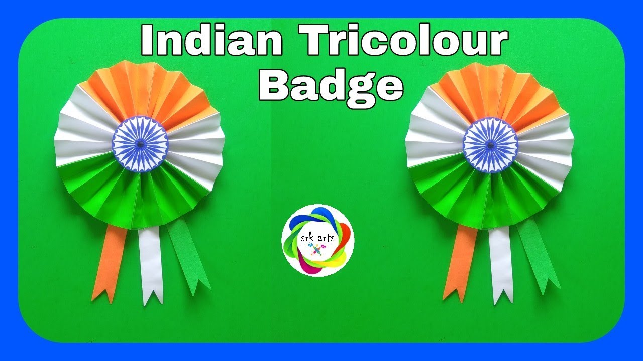 How to make Indian tricolour Badge||Independence day Badge||26January ...