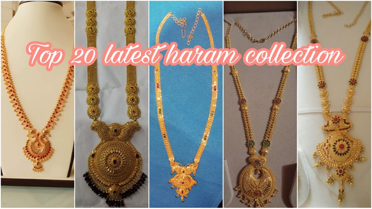 ||Top 20 Gold Long haaram designs with weight and price||Latest long ...
