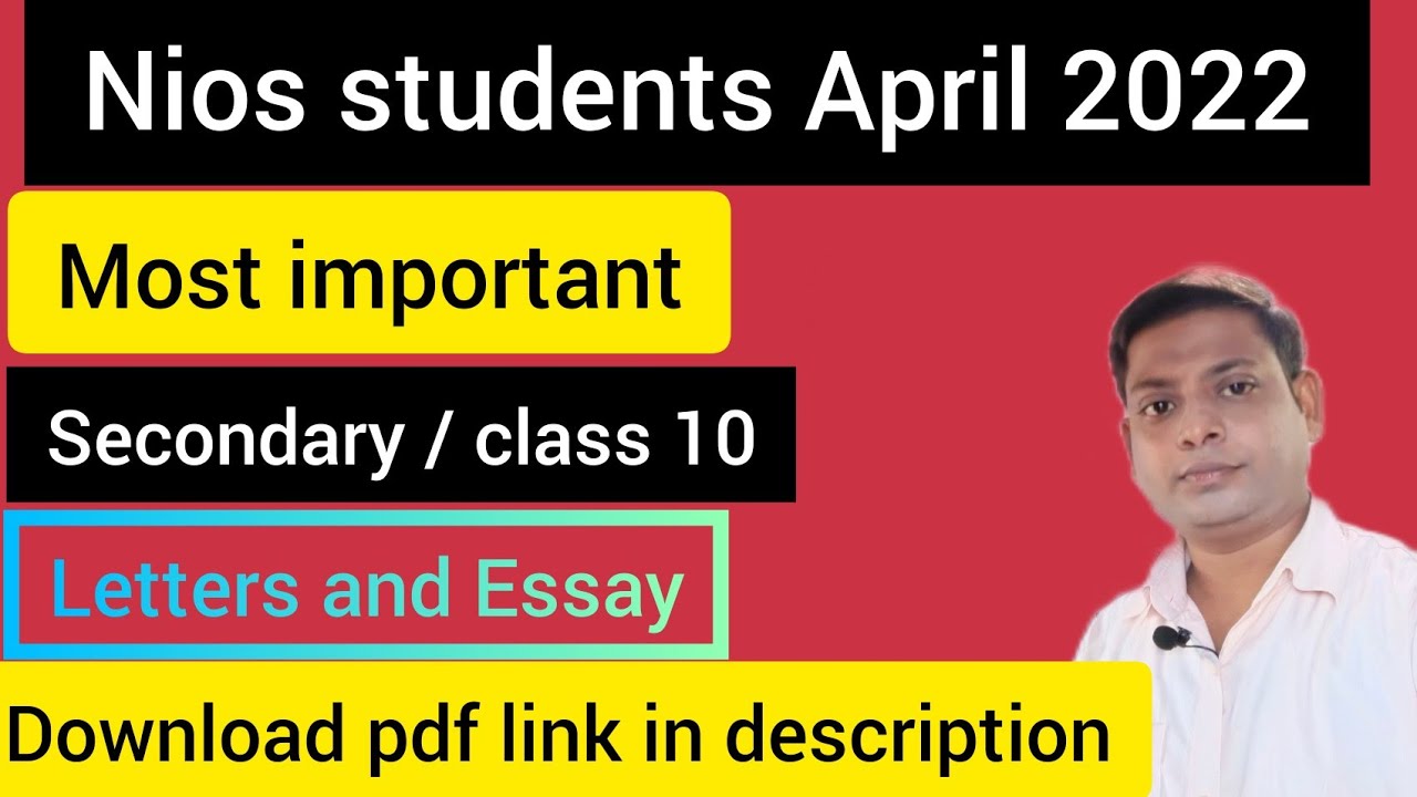 ||Nios latest updates today || nios Secondary Hindi (201) letters ...