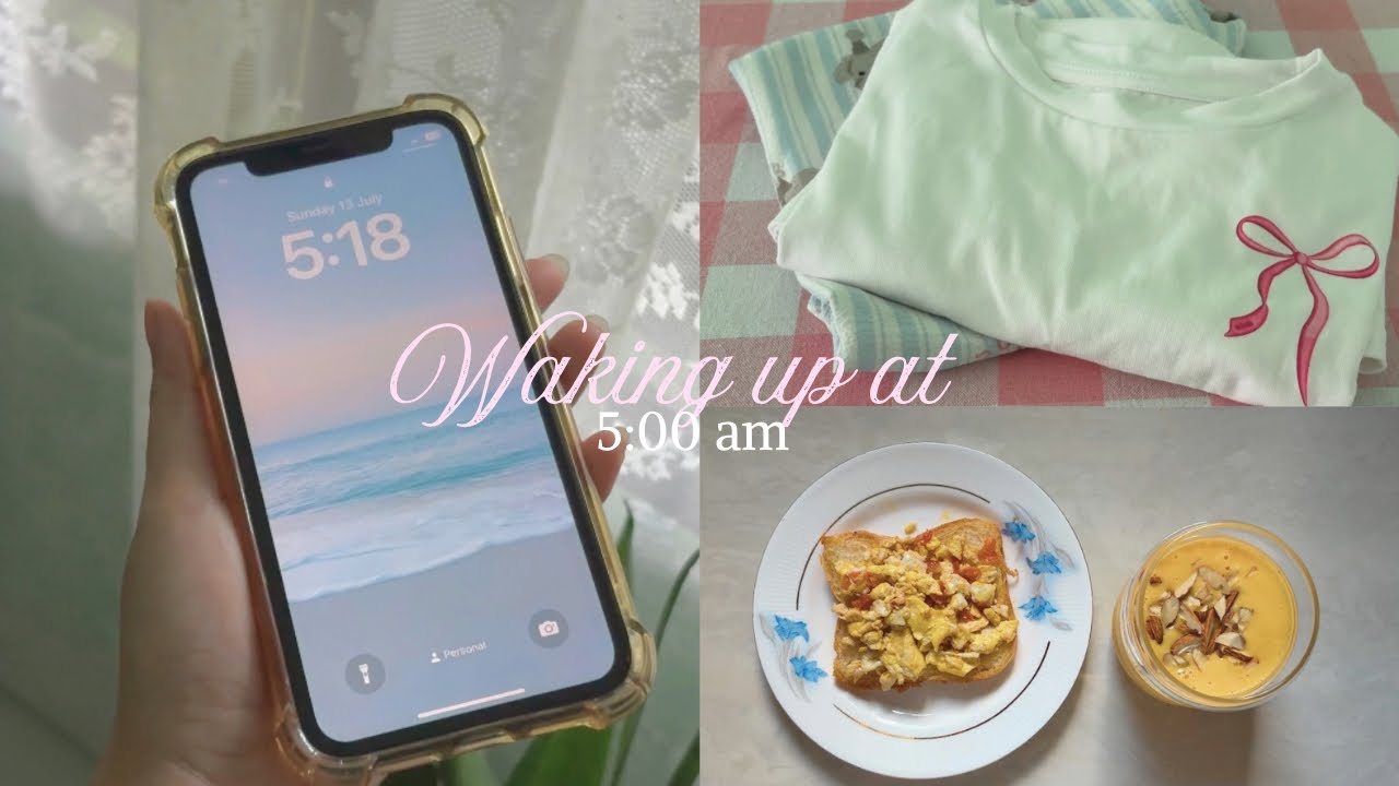Waking up at 5 AM 𐙚 ⋆˙ 🍞🌿/ summer days in Assam | morning routine ...
