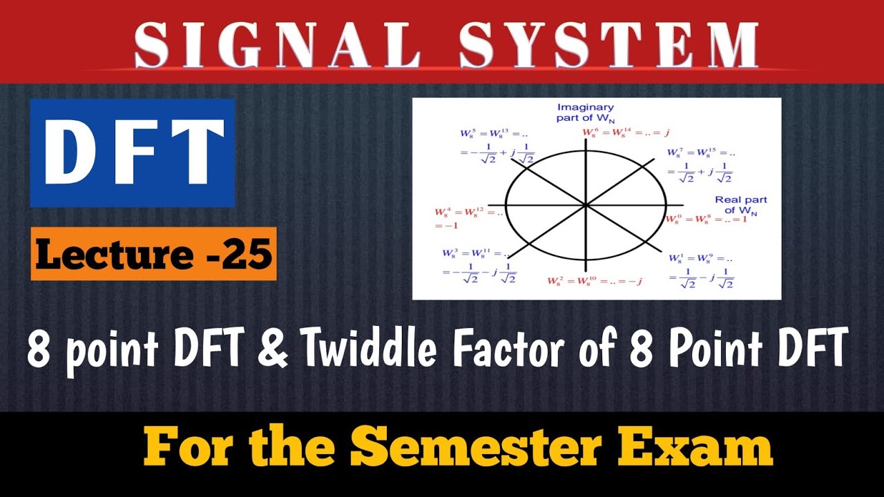 8 Point DFT using Tabular Method & Twiddle Factor of 8 point DFT - YouTube