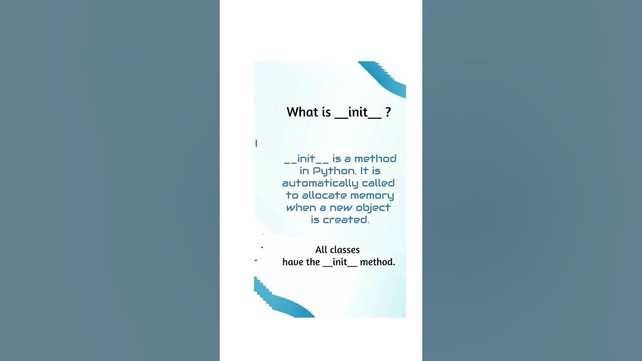Python init method #python #shorts - YouTube