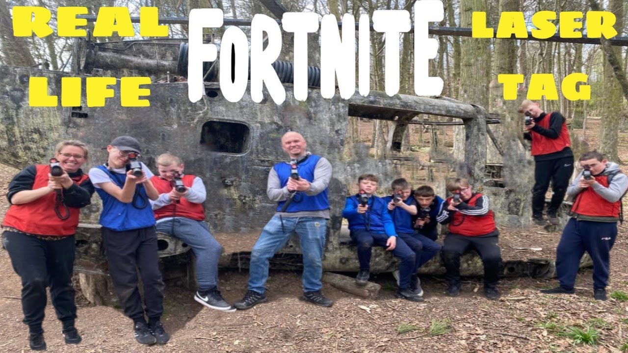 Real Life Fortnite In The Woods | Laser Tag Birthday Special - YouTube