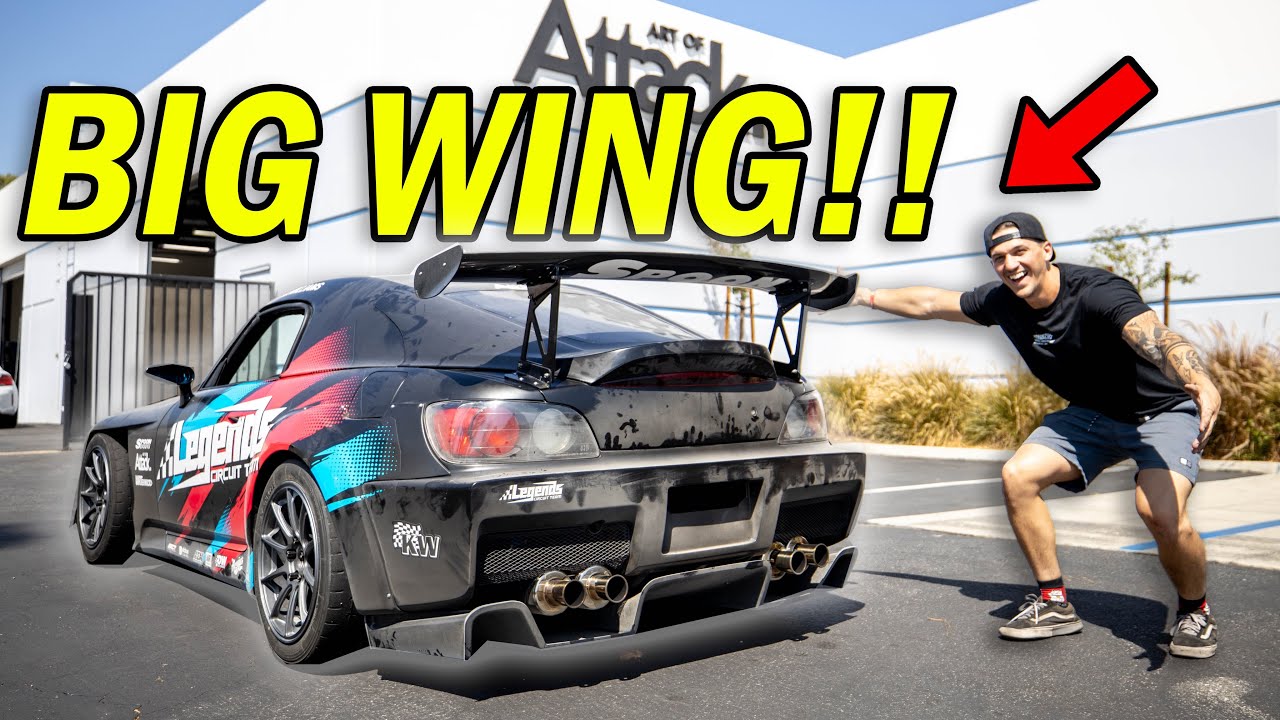 Spoon S2000 Gets a BIG WING! | Spoon Carbon Fiber Wing Install - YouTube