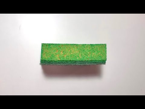 🌾ASMR🌾 Dry painted kitchen sponge scratching, crispy squeezing ...