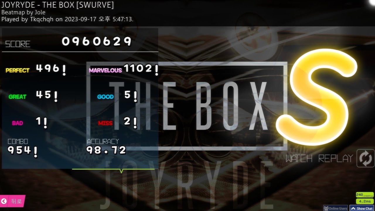 [osu!mania] JOYRYDE - THE BOX - YouTube