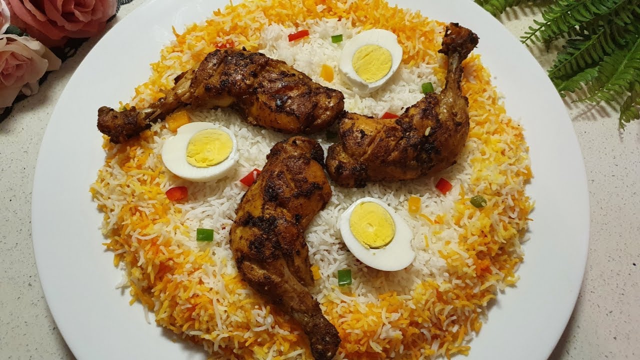 Chicken tikka with rice|chicken tikka with colored rice |#kitchenBasket ...