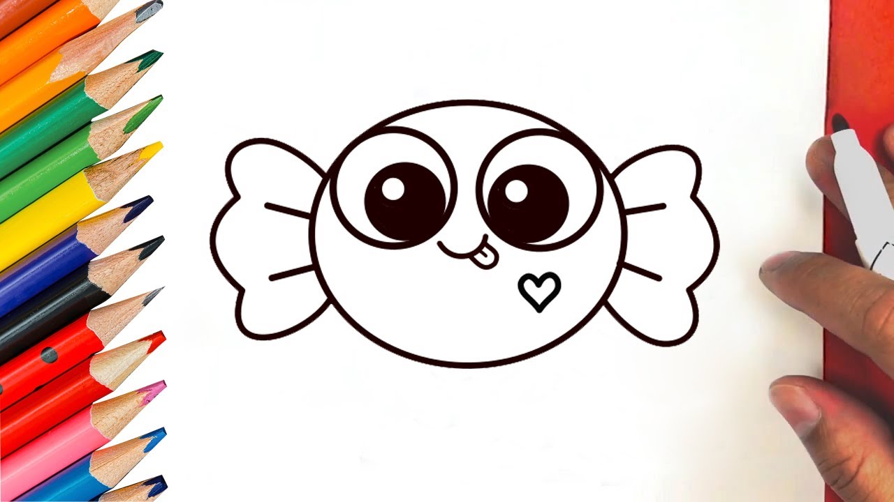 Drawing candy lovely | How to draw a cute candy easy step by step - YouTube