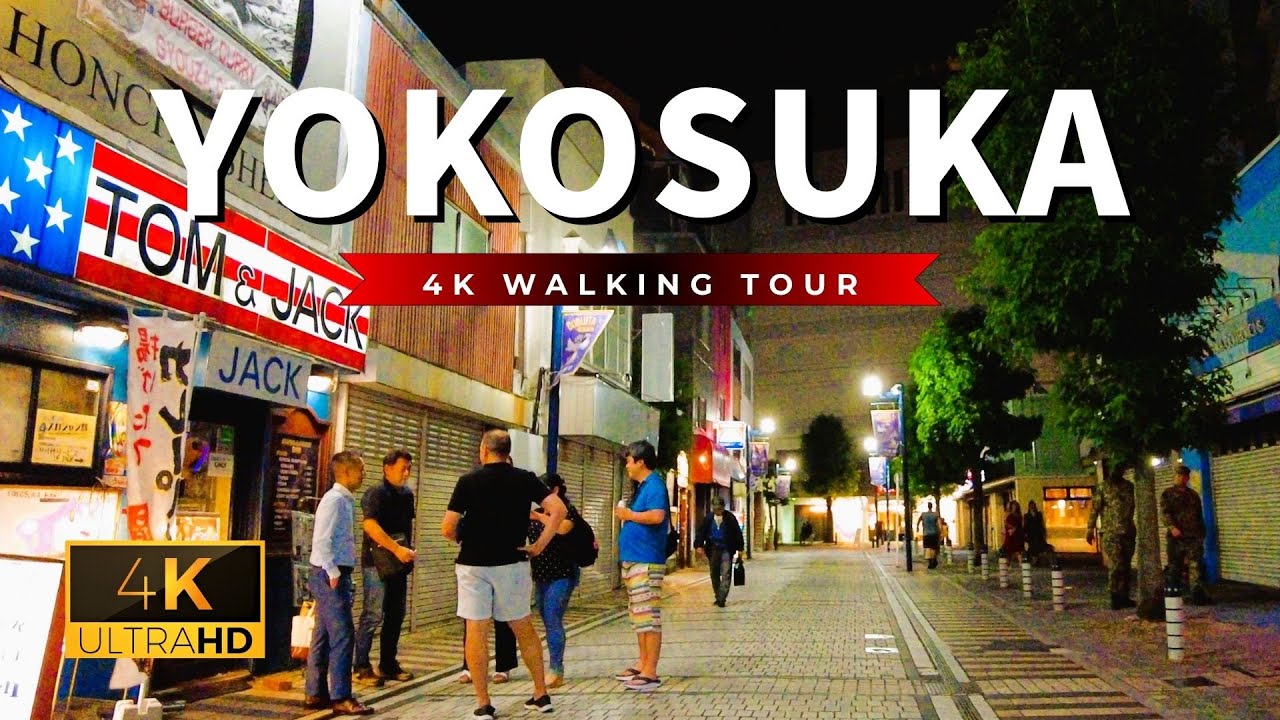 Yokosuka Japan Night Walk 4K | Dobuita Street | The Honch - YouTube