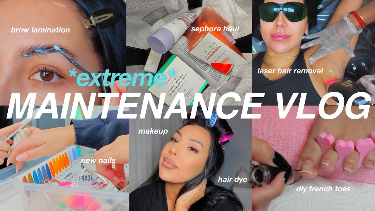 ultimate BEAUTY MAINTENANCE VLOG *self care* nails, brow lamination ...