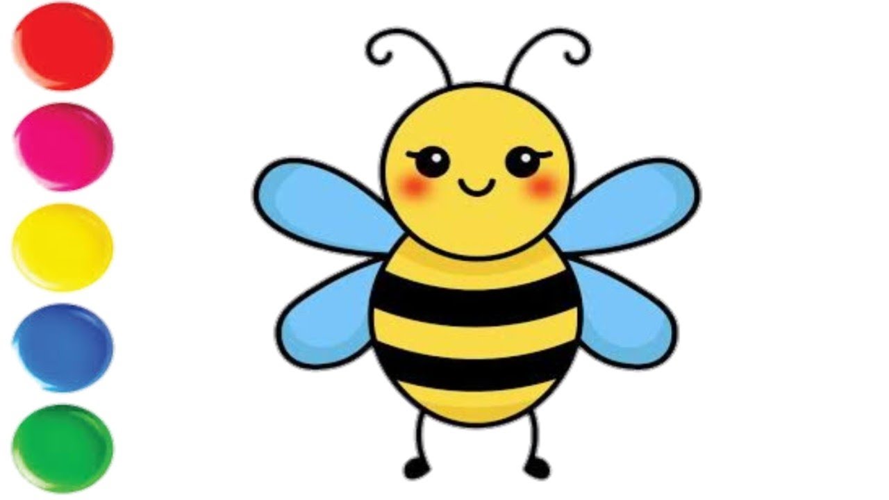 Cute Bee 🐝 Drawing For Kids | How To Draw A Cute Bee Drawing For Kids ...
