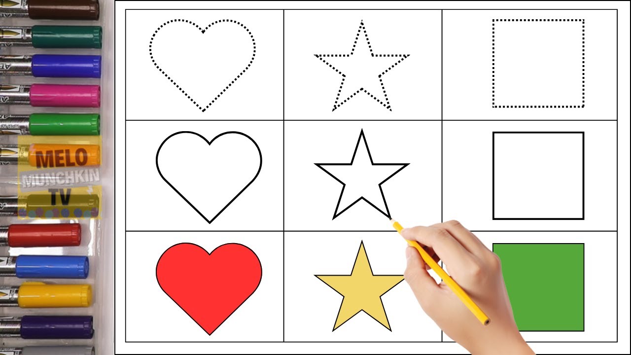 Draw and Learn Shapes and Colors: Fun Educational Activities for Kids ...