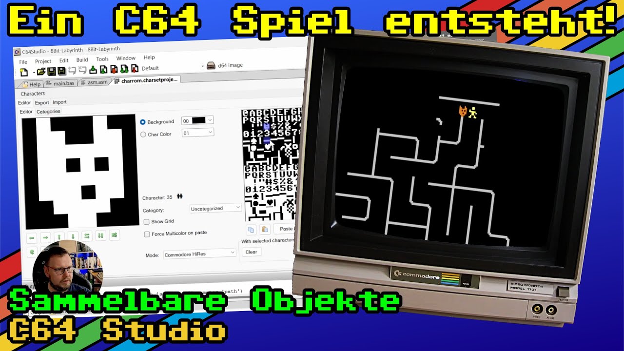 Grafische Icons im C64 Studio - 8bit Crypt, ein Spiel auf dem C64 ...