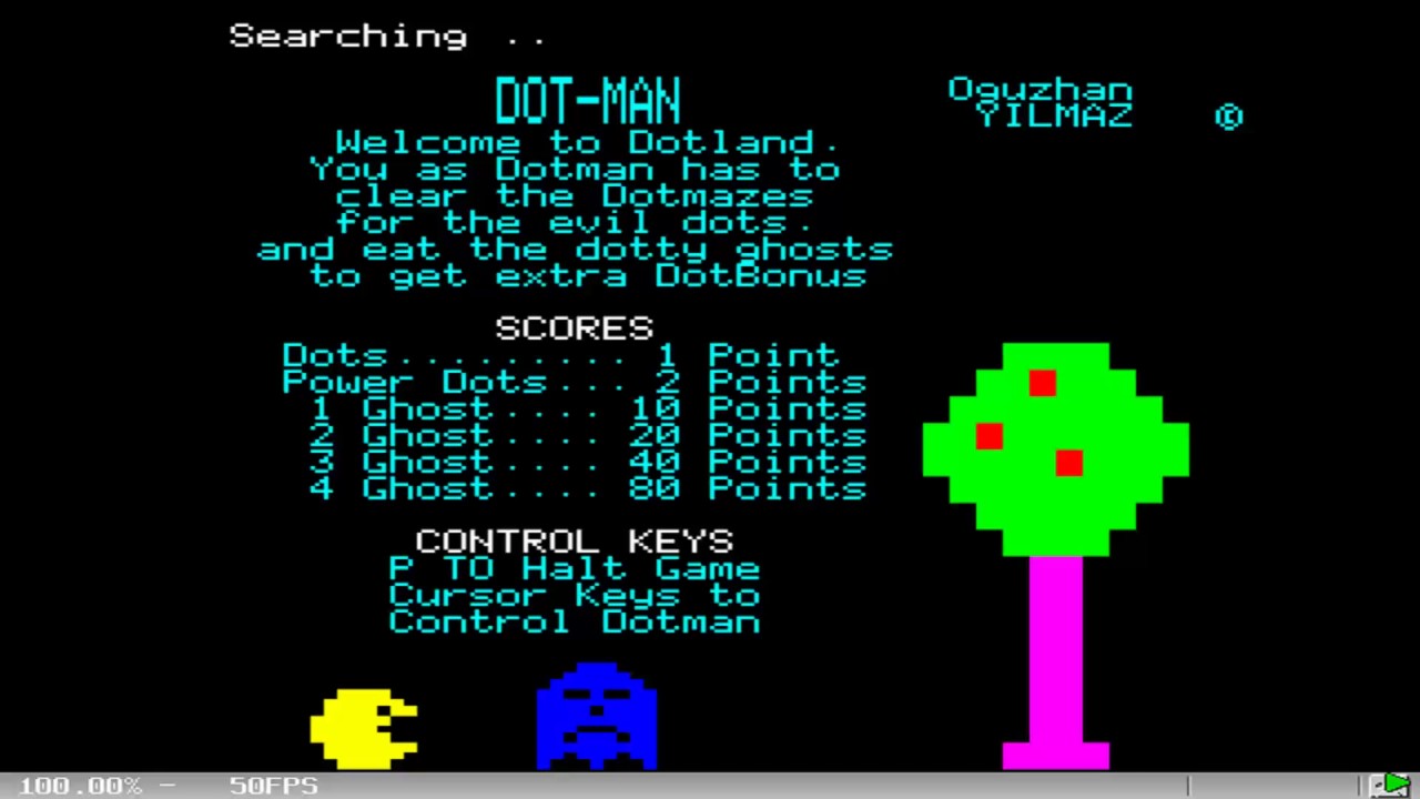 DOT MAN DOTMAN INTRO 1998 PD LIKE PACMAN PAC MAN TANGERINE ORIC 1 ATMOS ...