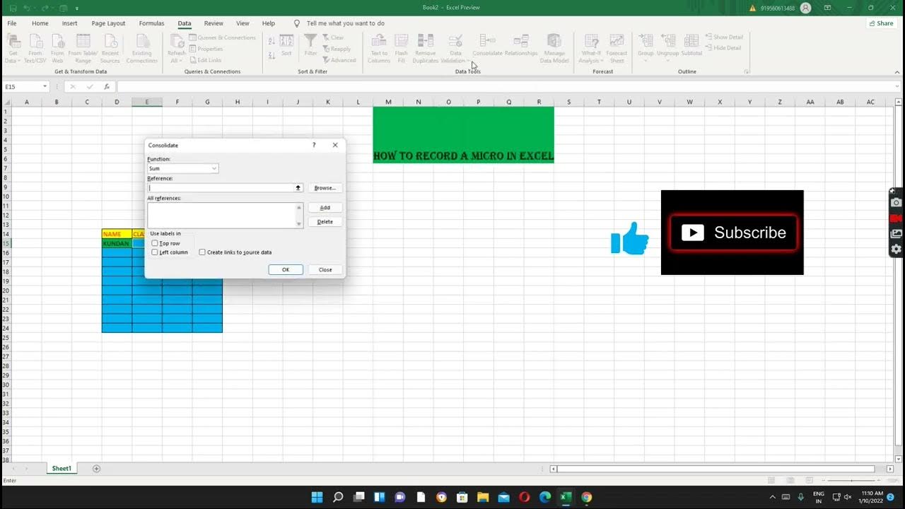 HOW TO RECORD A MICRO IN EXCEL VIDEO EASY TARIKE SE - YouTube