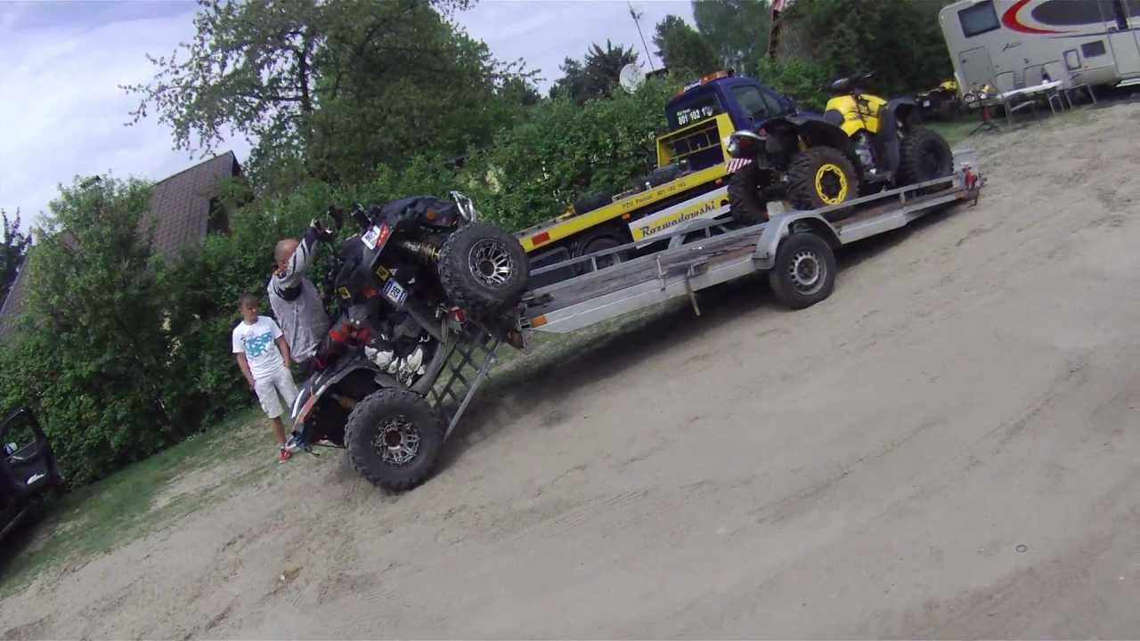 How to load an ATV on a trailer. - YouTube
