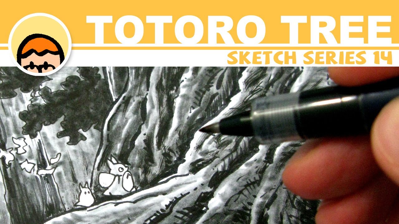 Drawing The Totoro Tree (My Neighbor Totoro) - YouTube