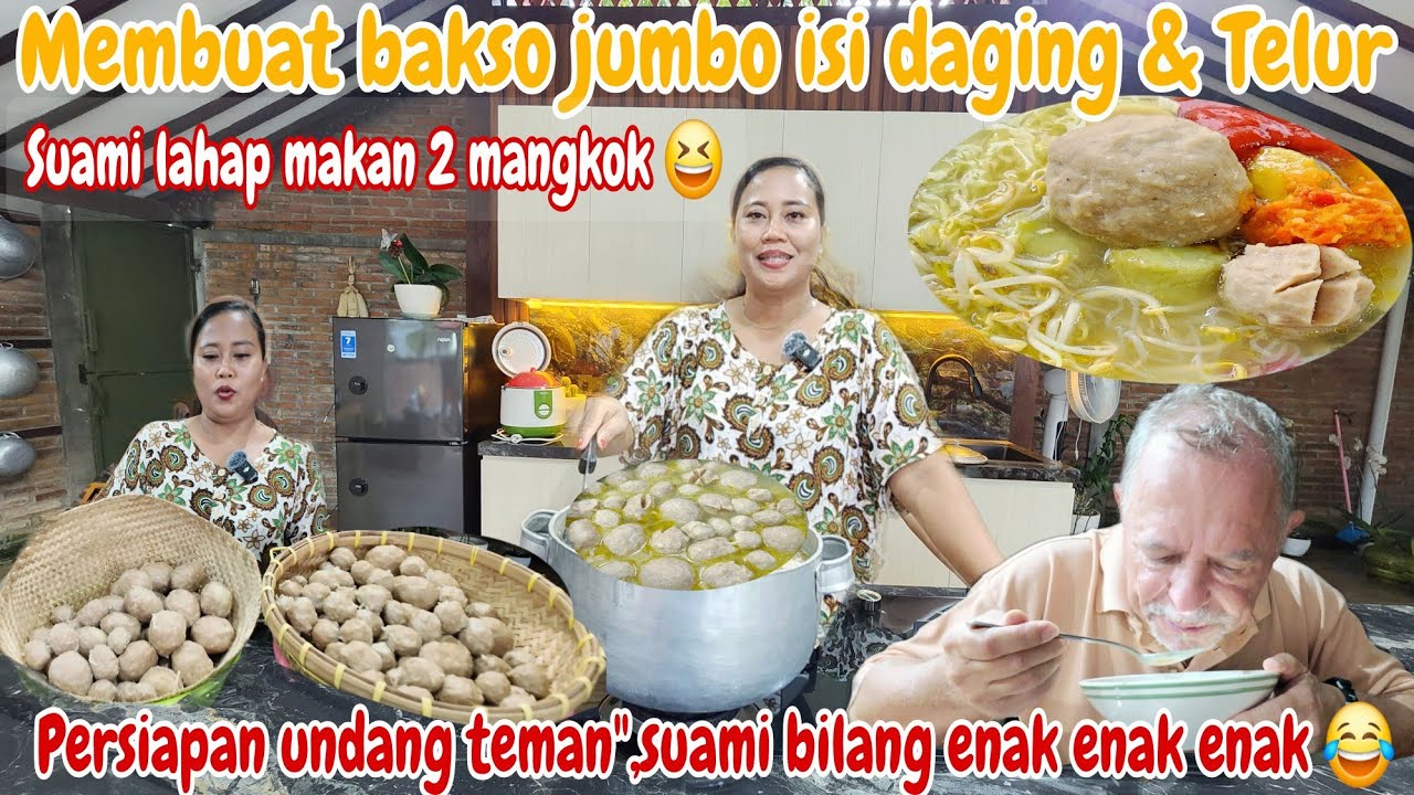 MEMBUAT PENTOL JUMBO ISI DAGING PEDAS & TELOR‼️RESEP KUAH BAKSO MALANG ...