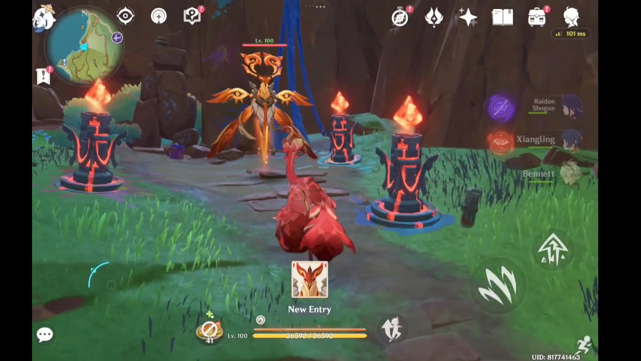 [Genshin Impact Mini Puzzle] 3 Pyro Elemental Pillars & Pyro Wayob ...