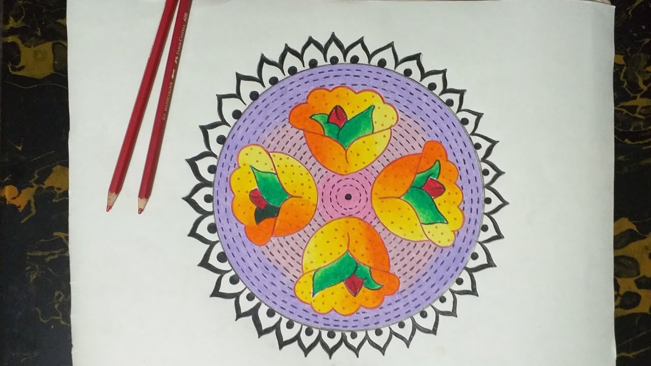 How to Draw Flower Design Step by Step||Easy Drawing Tutorial || - YouTube
