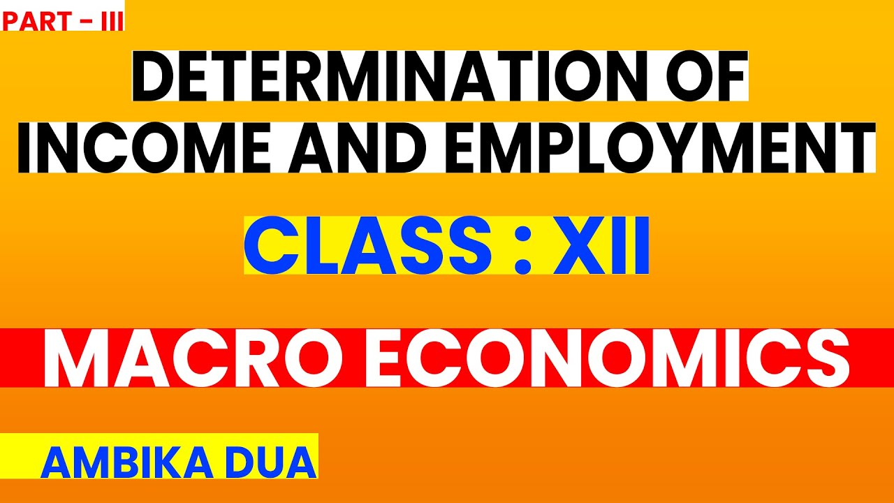 Determination of Income and Employment | Class :12th | Macro Economics ...