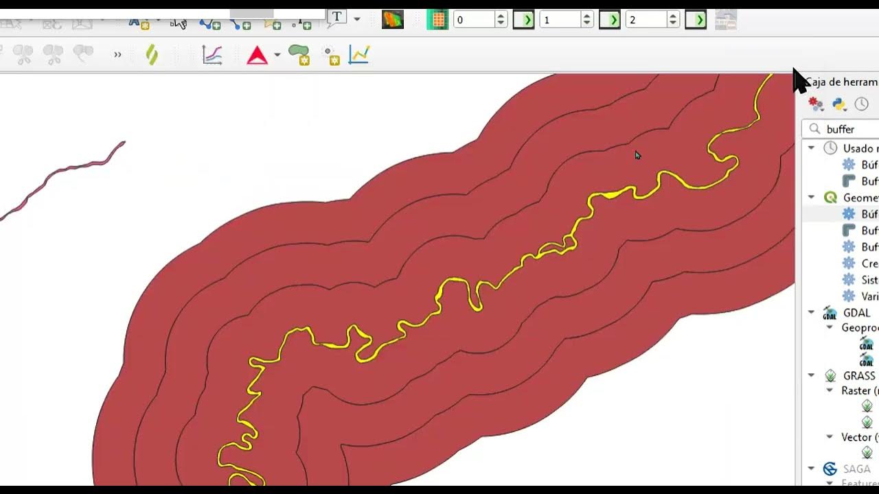 Buffer and Multiple Ring Buffer en QGIS - YouTube