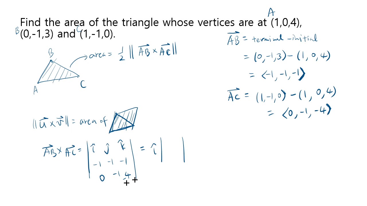 Find the area of a triangle in space - YouTube