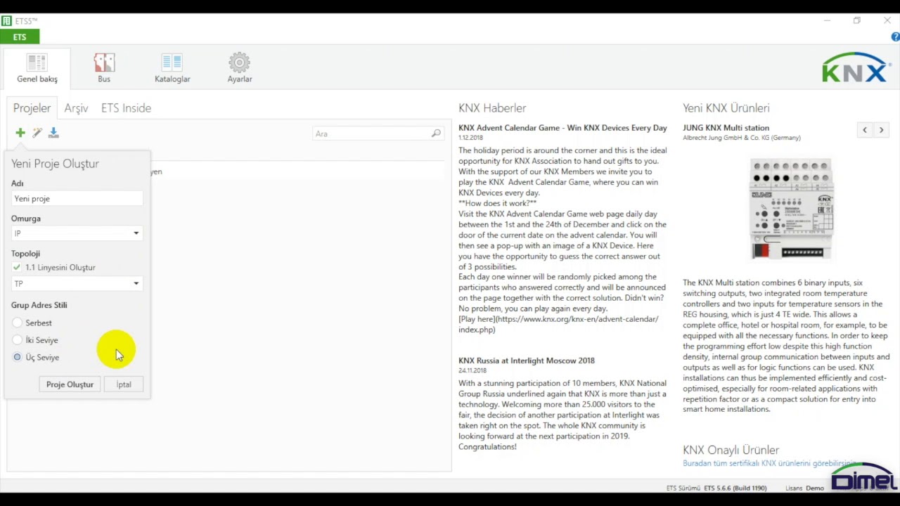 ETS5 YAZILIMI KISA TANITIMI-DİMEL KNX EĞİTİM MERKEZİ - YouTube