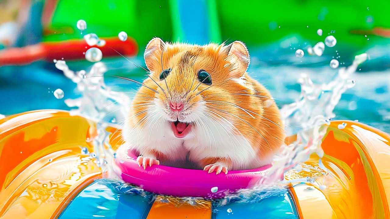 Hamster Escapes from the Rainbow Water Park Maze | Hamster Maze - YouTube