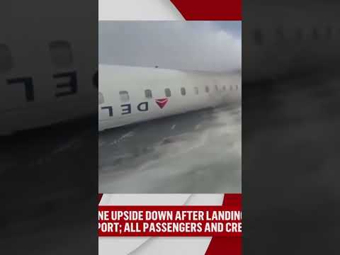 Delta plane flipped at Toronto Pearson Airport on Feb.17, 2025 - YouTube