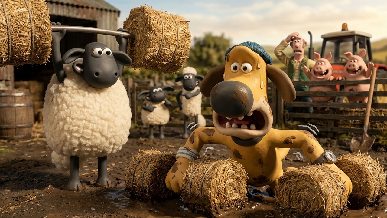 Sheep Workout: Why Is the Sheep Lifting Hay Bales? 🐑💪💥 | Funny Shaun ...