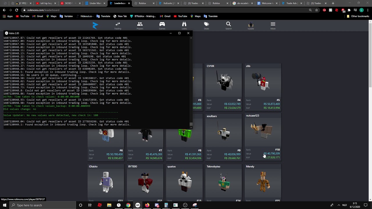 bot going crazy because roblox broke - YouTube