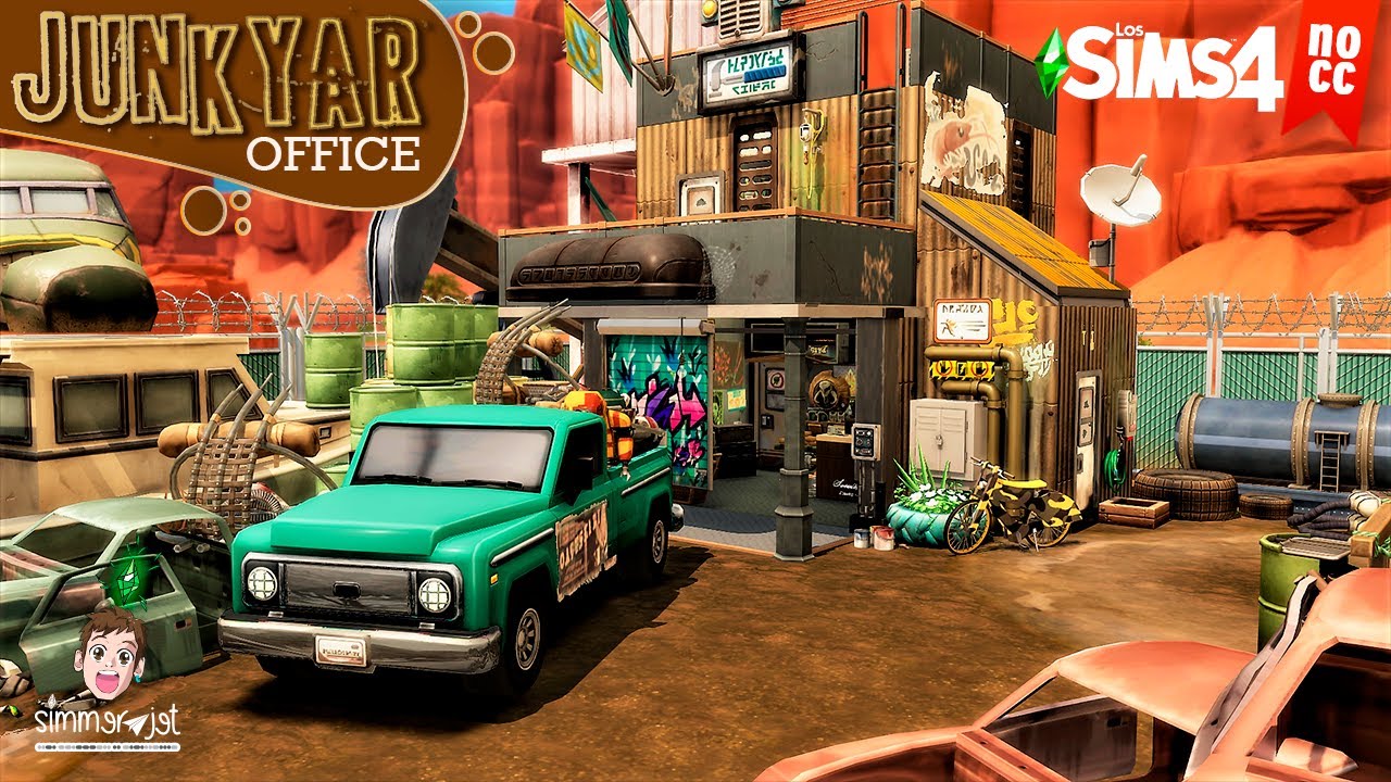 Living in a JUNKYARD 🚗🏗 | The Sims 4 (NOCC) Stop Motion Build - YouTube
