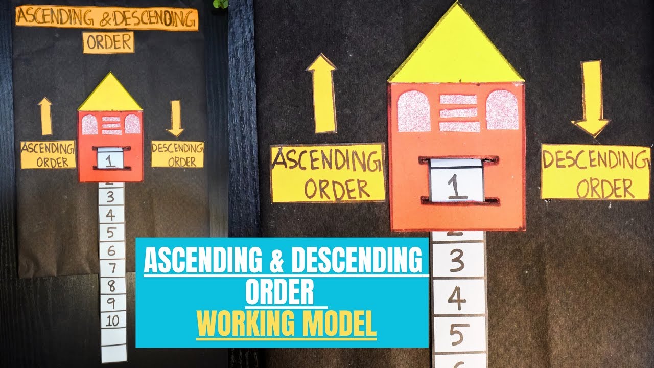 Maths project on Ascending and Descending order | School project | Math ...