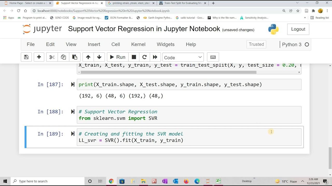 Support Vector Regression in Jupyter Notebook - YouTube