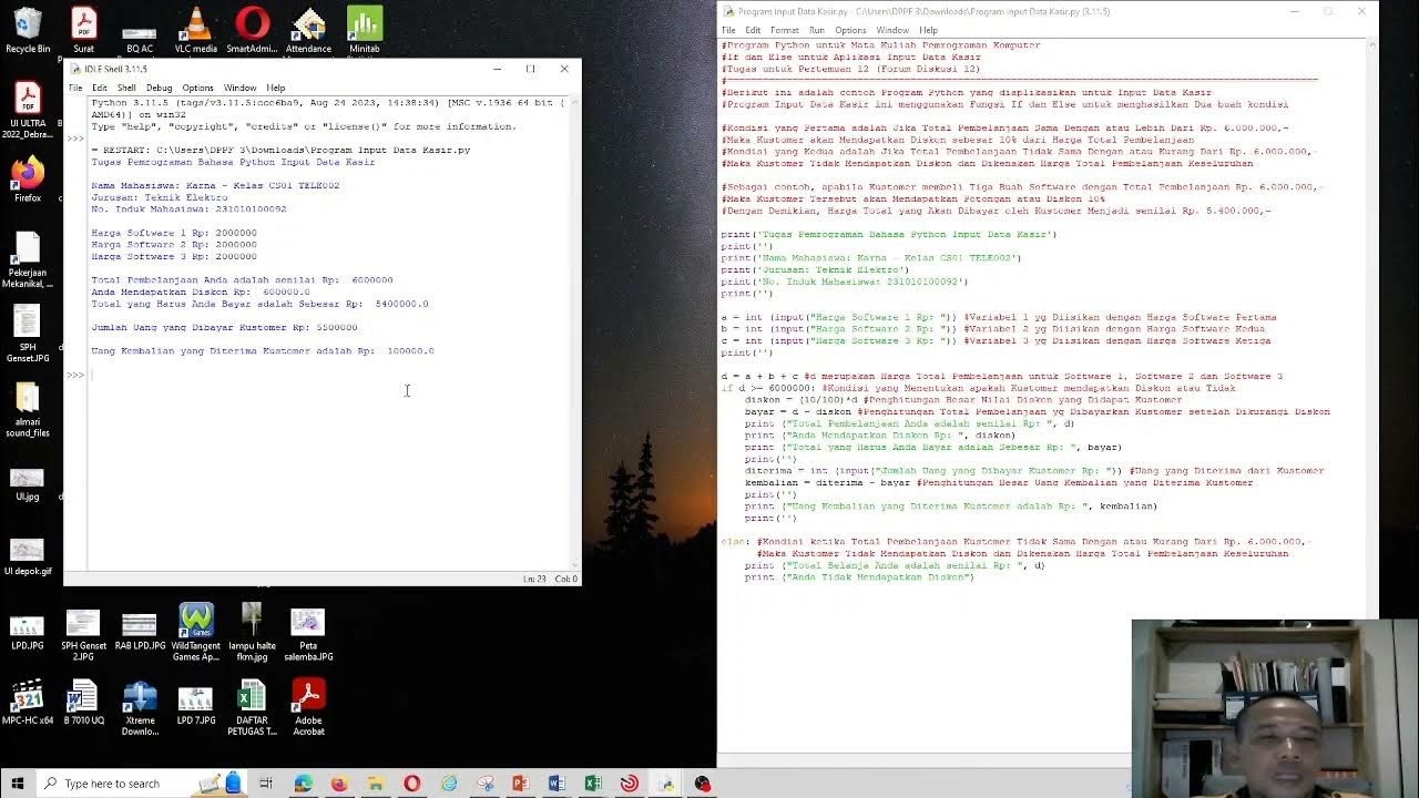 Program Python Input Data Kasir dengan Fungsi If dan Else. - YouTube