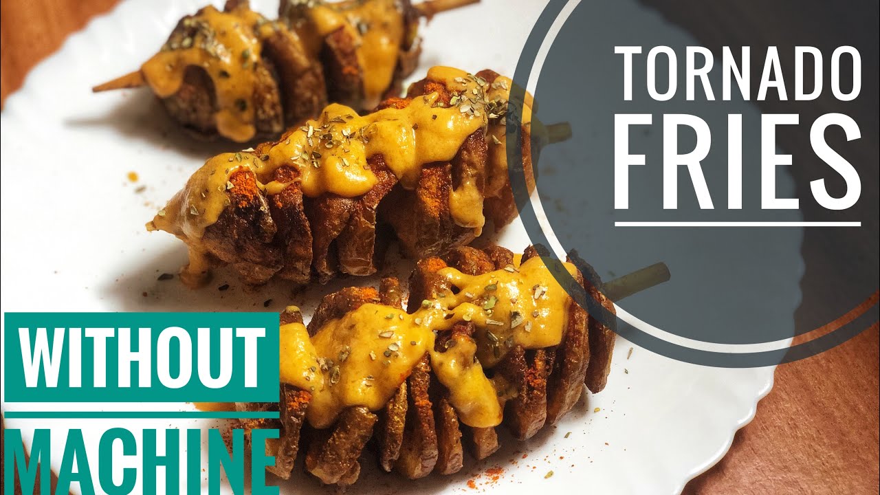 Tornado fries without machine | Twisted fries | cheesy twisted fries ...