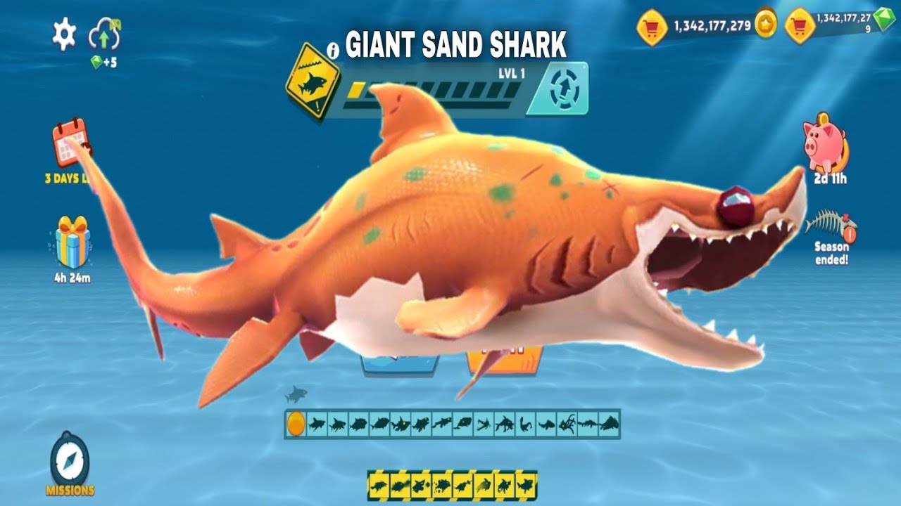 HUNGRY SHARK WORLD - GIANT SAND SHARK GAMEPLAY- HUNGRY SHARK - YouTube