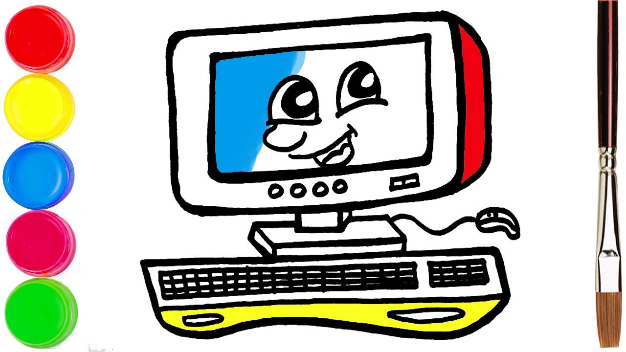 Drawing Desktop Computer || कम्प्युटरको चित्र - YouTube