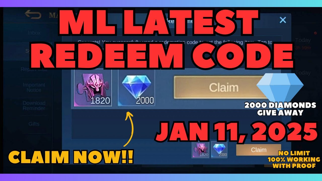 Mobile Legends Redeem Code January 11 2025 2000 Diamonds Give Away ...