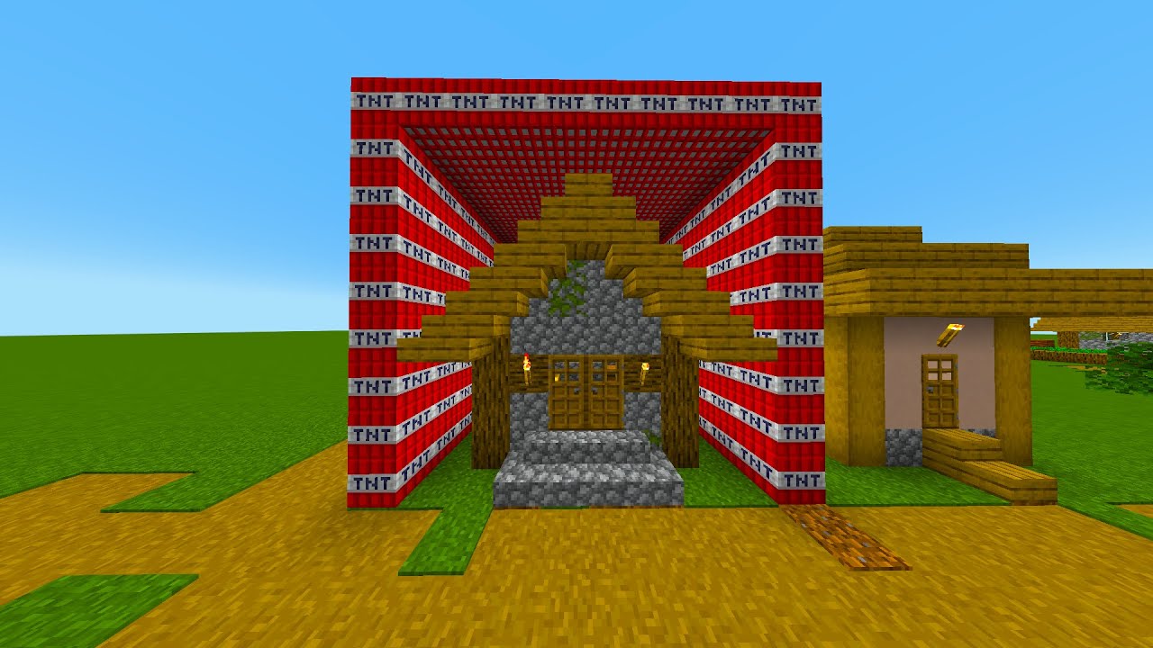 Transforming a Minecraft Village with 1,0000 TNT Blocks! - YouTube