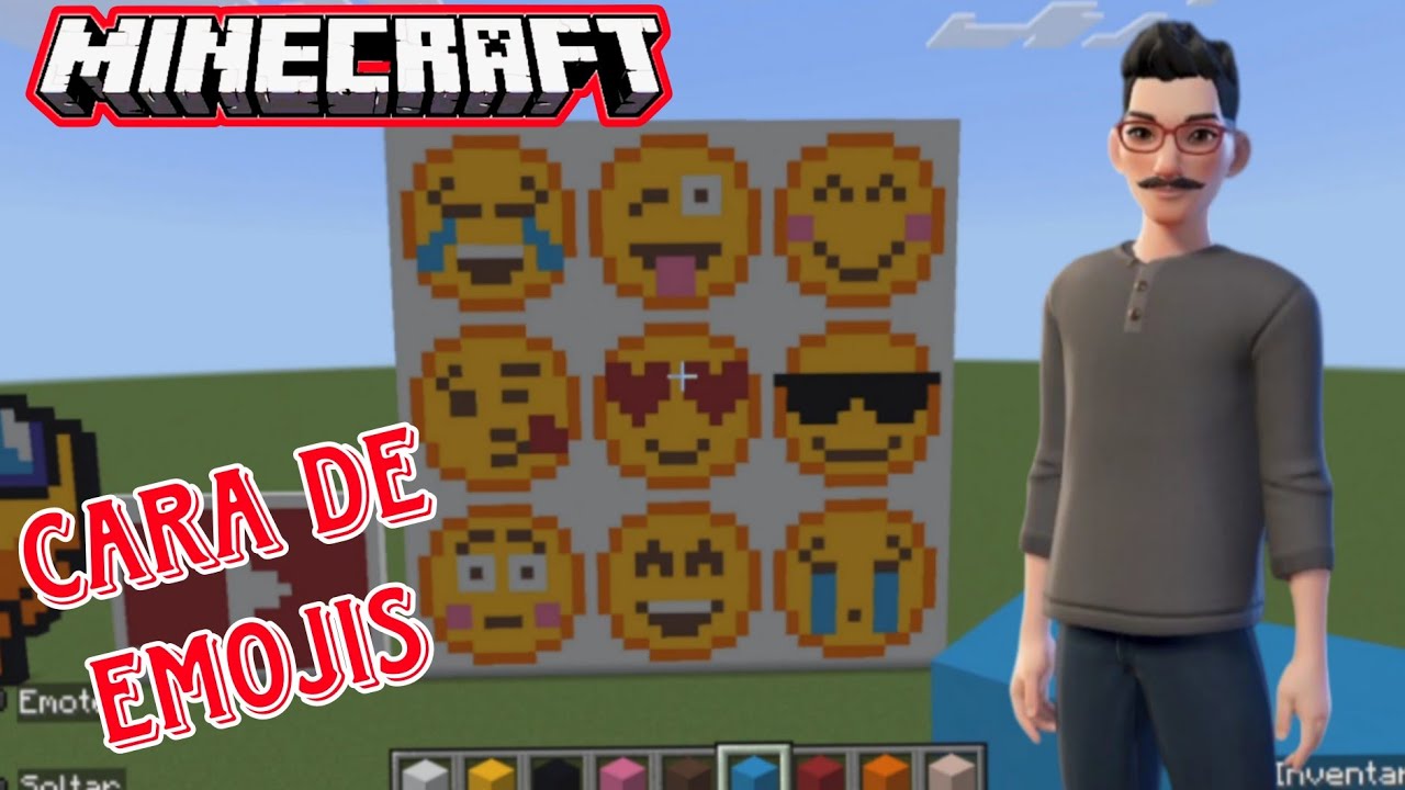 Dibujando a las caras "DE LOS EMOJIS" en MINECRAFT en PS5 - YouTube