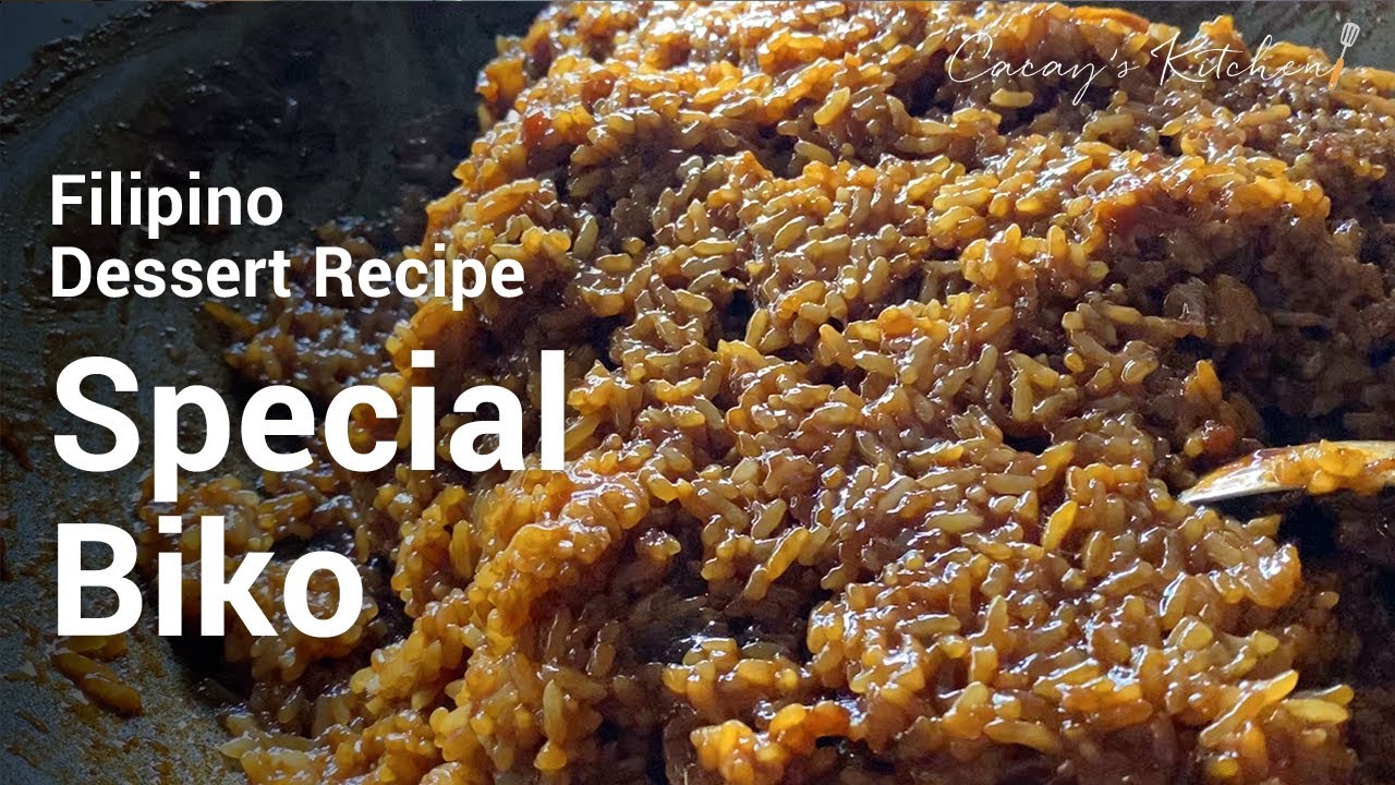 Filipino Special Dessert - Biko (Filipino Rice Cake) - YouTube