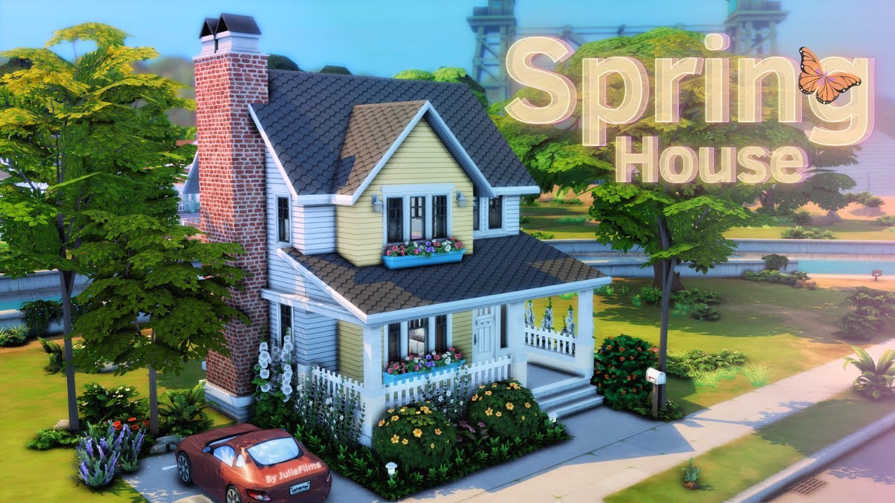 Весенний дом🌺│Строительство│Spring House│SpeedBuild│NO CC [The Sims 4 ...