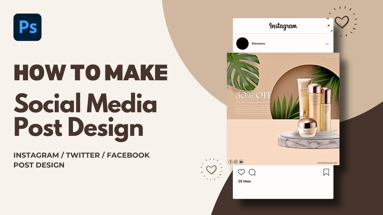 HOW TO MAKE - Social Media Post Design | Adobe Photoshop | Beginners ...